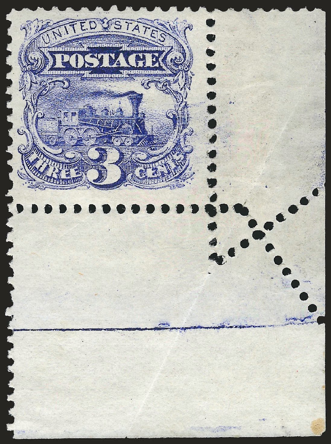 Price of US Stamp Scott #114 - 1869 3c Pictorial Locomotive