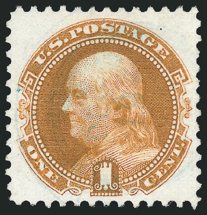 Costs of US Stamps Scott Catalog #123 - 1c 1875 Pictorial Re-issue Franklin