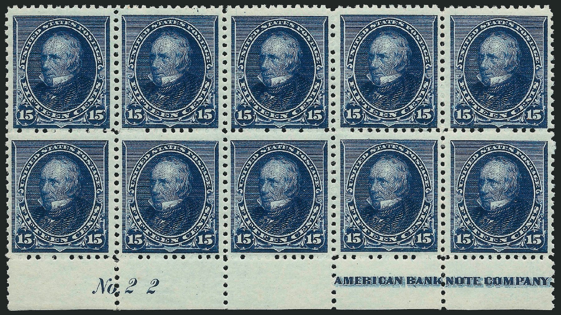 Values of US Stamp Scott # 227 - 1890 15c Clay