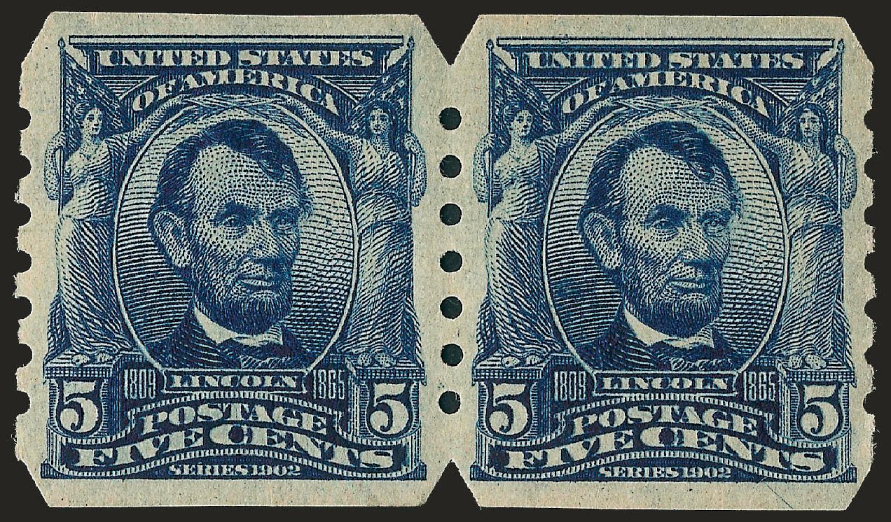 Cost of US Stamp Scott Catalog # 315: 1908 5c Lincoln Imperf