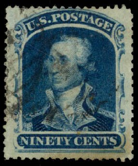 US Stamps Values Scott #39: 90c 1860 Washington