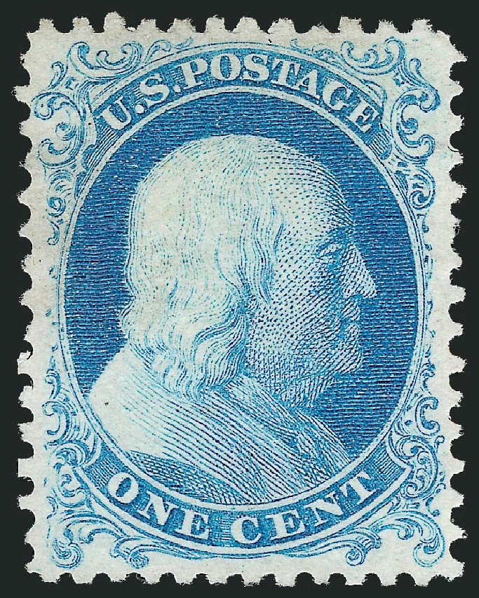 Value of US Stamp Scott #40 - 1875 1c Franklin Reprint