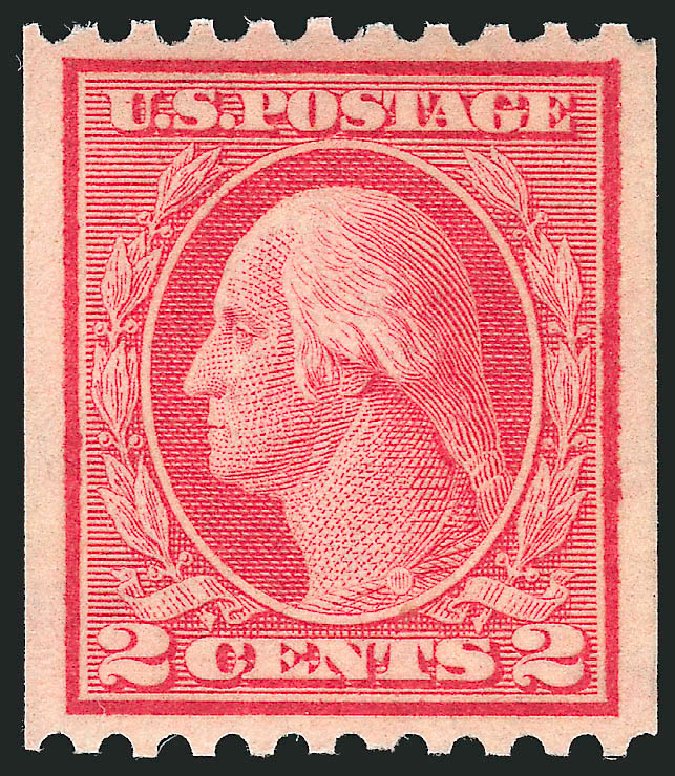 US Stamp Value Scott # 449: 2c 1915 Washington Coil Perf 10 Horizontally