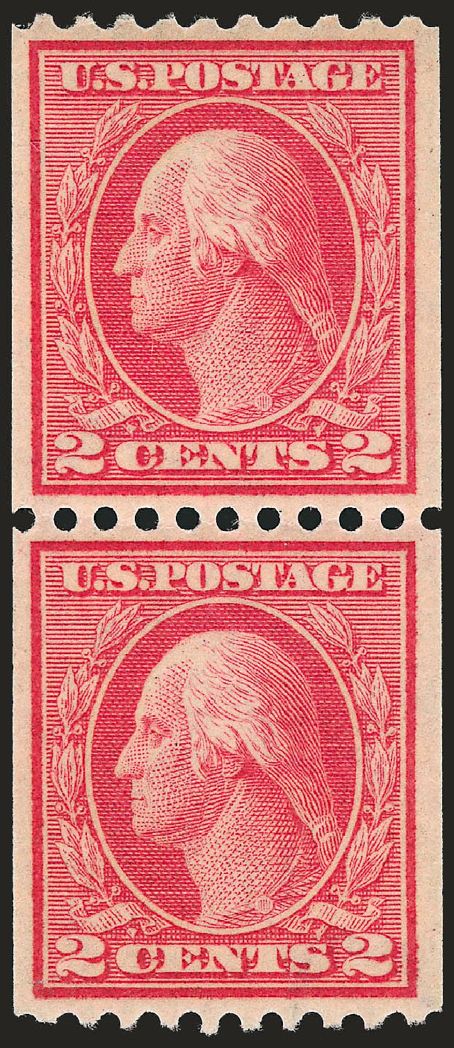 US Stamp Value Scott Catalog # 449 - 1915 2c Washington Coil Perf 10 ...