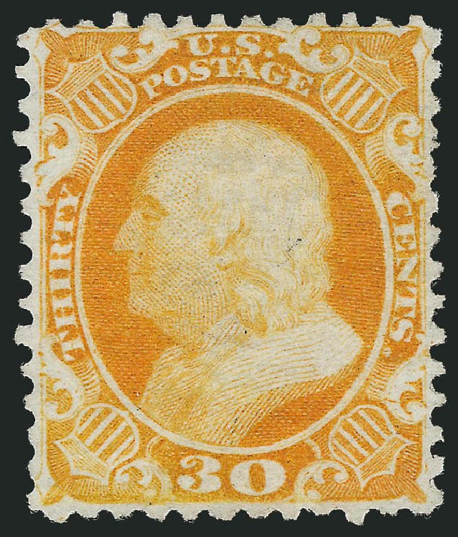 Costs of US Stamps Scott 46: 1875 30c Franklin Reprint