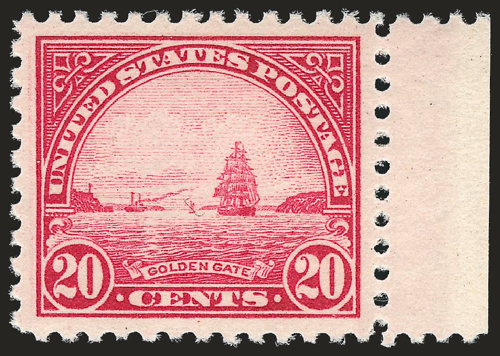 Values of US Stamp Scott Catalogue 567: 1923 20c Golden Gate Perf 11