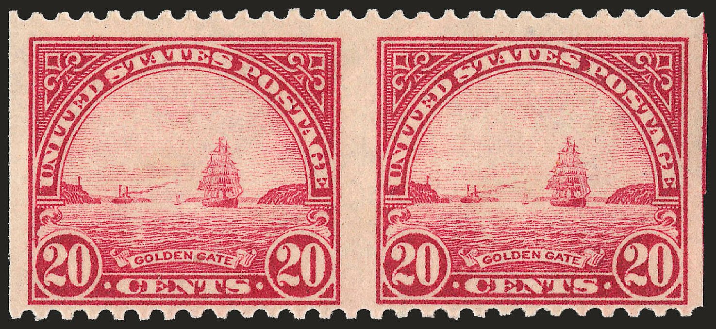 Values of US Stamp Scott Catalogue 567: 1923 20c Golden Gate Perf 11