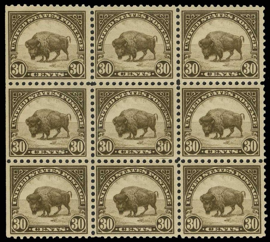 Values of US Stamp Scott Catalogue 569 - 1923 30c American Buffalo Perf 11