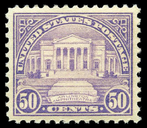 US Stamp Price Scott Catalog # 570 - 1923 50c Arlington Amphitheater ...