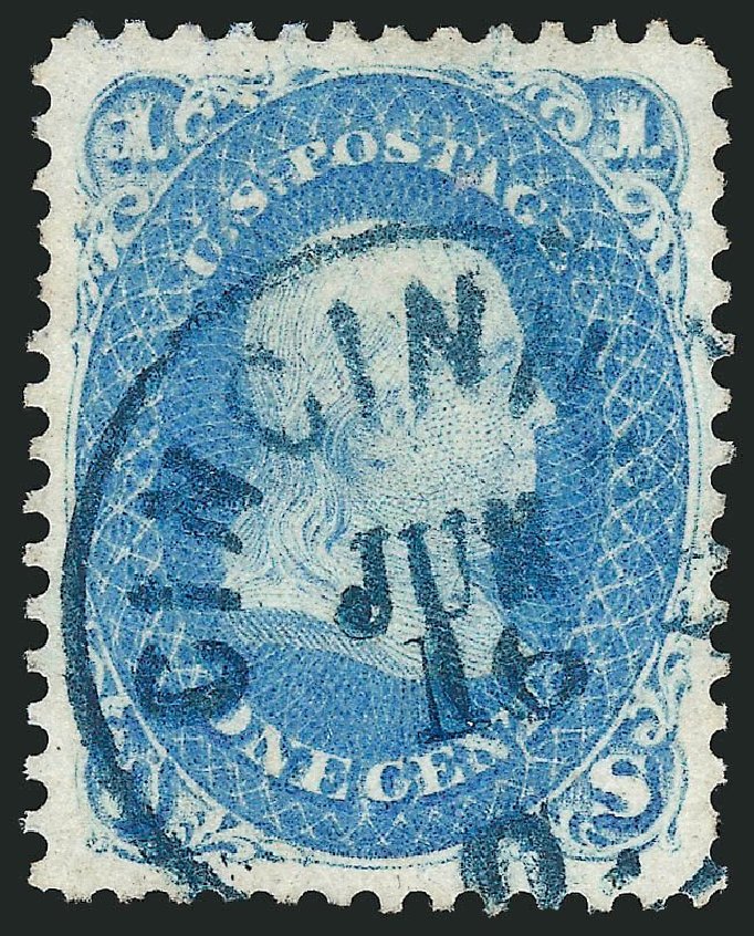 Value of US Stamp Scott Cat. 63 - 1c 1861 Franklin