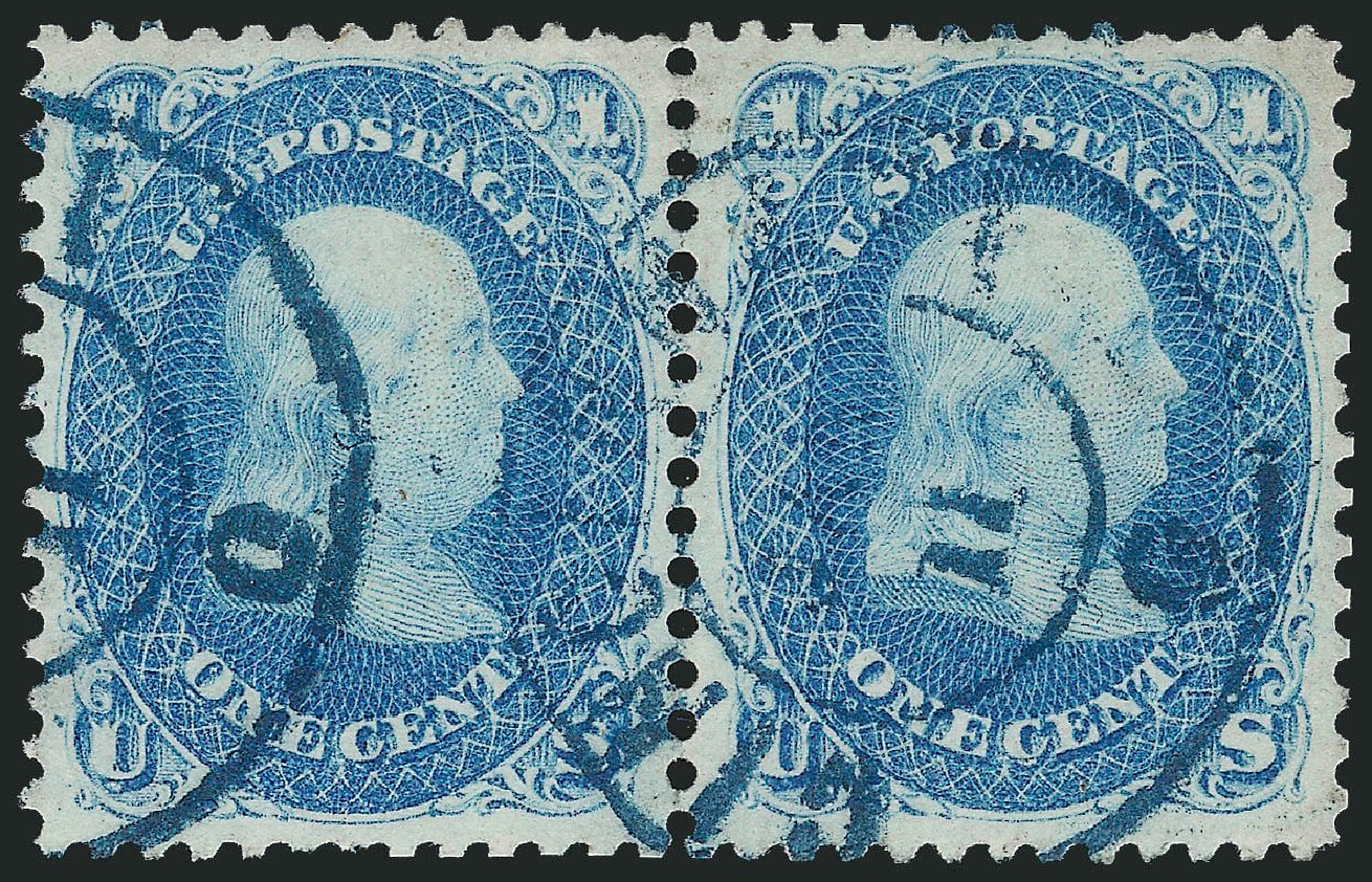 Values of US Stamps Scott Cat. # 63: 1c 1861 Franklin