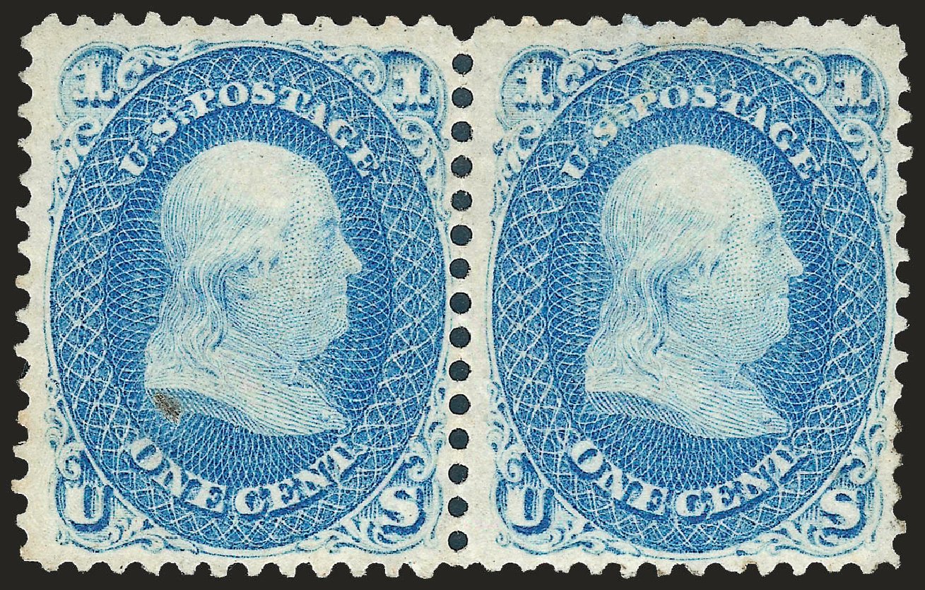 Cost of US Stamps Scott 63: 1c 1861 Franklin