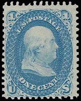Values of US Stamp Scott # 63 - 1c 1861 Franklin