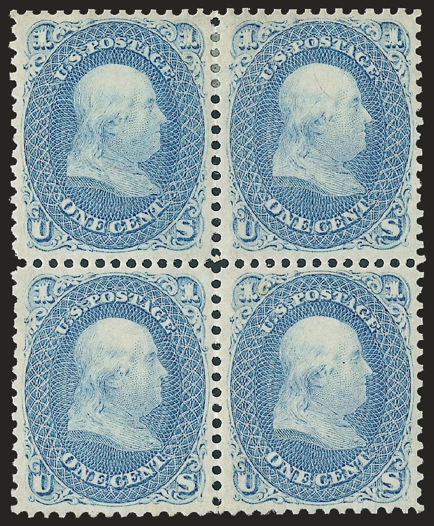 Values of US Stamps Scott Cat. # 63: 1c 1861 Franklin