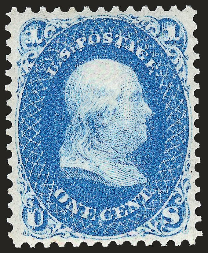 Cost of US Stamps Scott 63: 1c 1861 Franklin