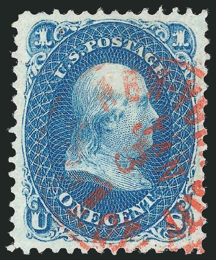 Cost of US Stamps Scott Cat. # 63 - 1c 1861 Franklin