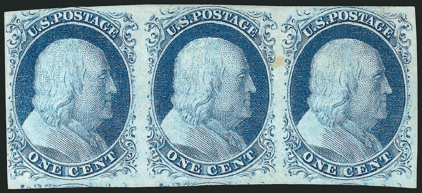 Cost of US Stamps Scott Catalogue # 9 - 1852 1c Franklin