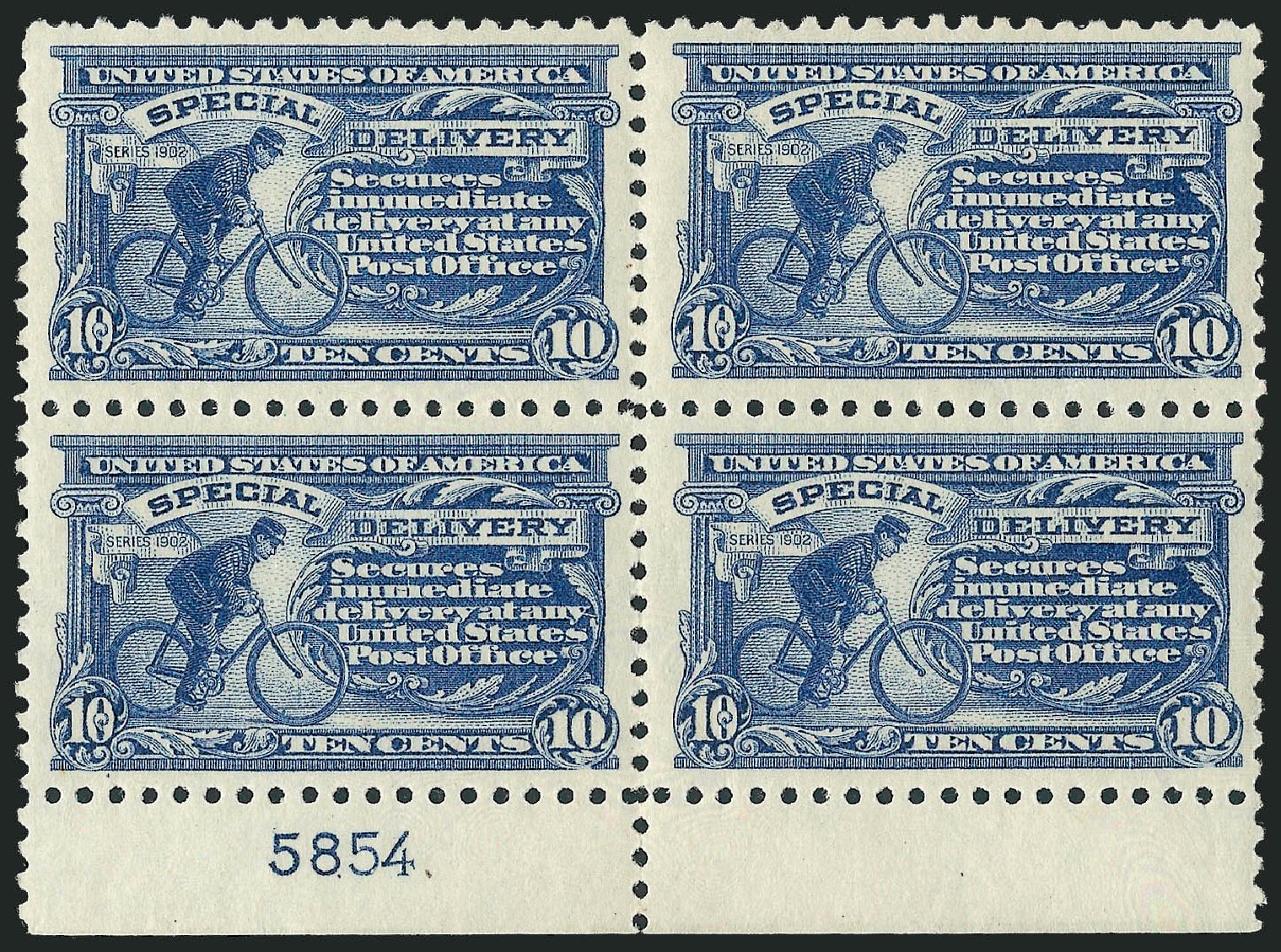 Values of US Stamp Scott Catalog #E9: 1914 10c Special Delivery